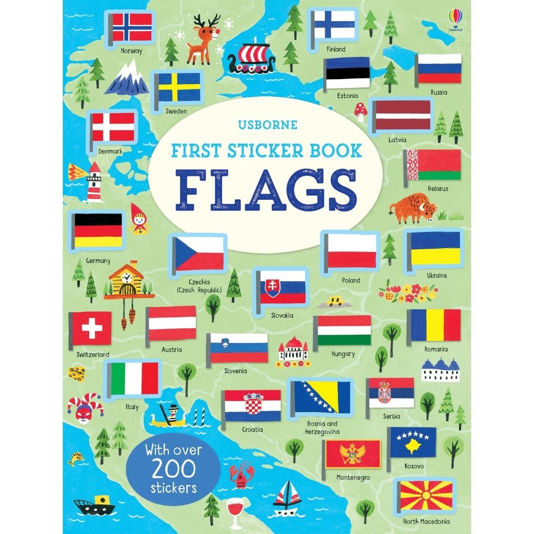 Carte prntru copii cu steaguri - First Sticker Book: Flags - eMAG.ro