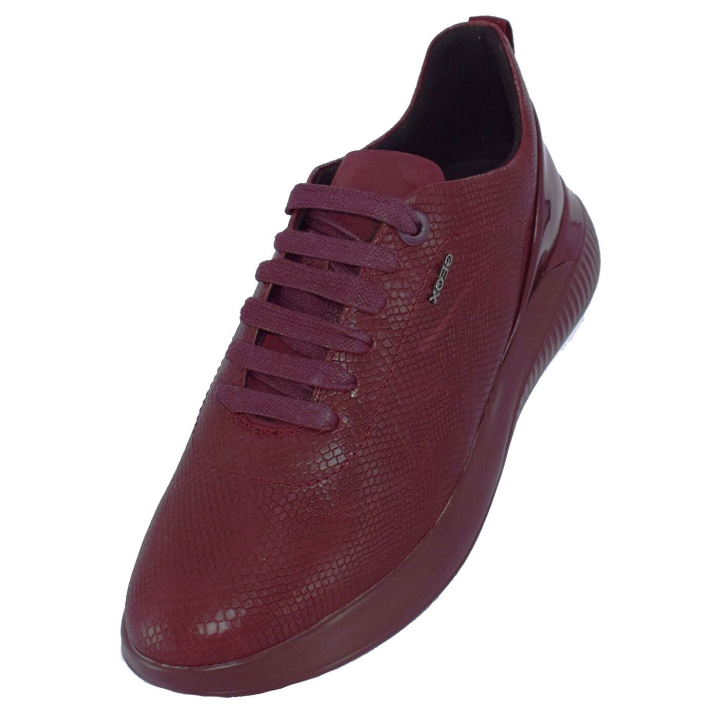 Adidasi dama, din piele naturala, marca Geox, D828SC-C7357-30-06, bordo ...