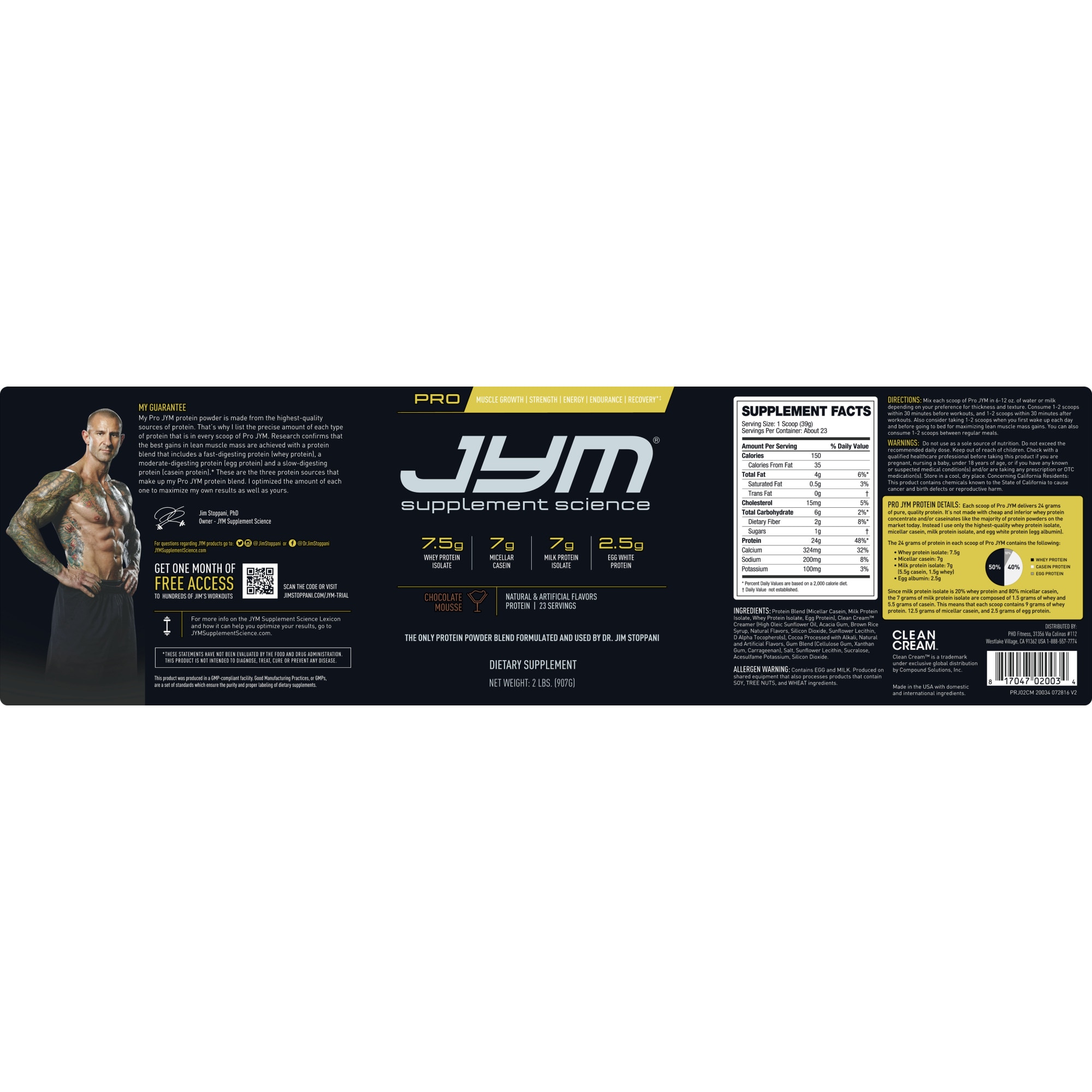 Jym Supplement Science Pro Jym Proteina cu Aroma de Ciocolata 907 g ...