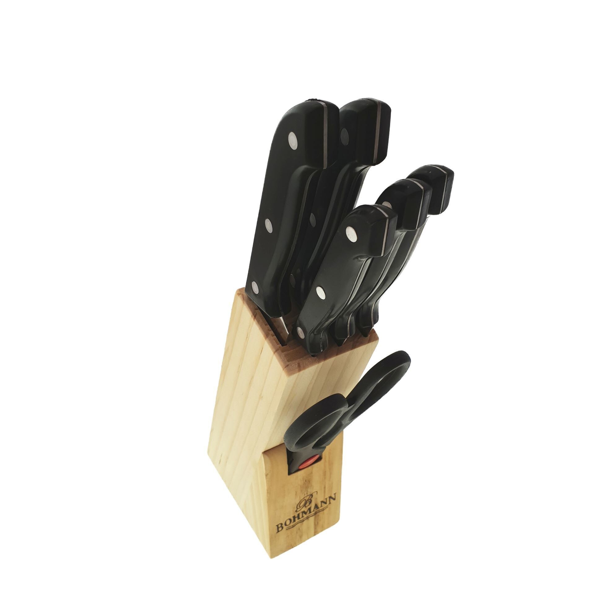 Set cutite Bohmann BH-5103AS, 8 piese, inox cu maner plastic, suport ...