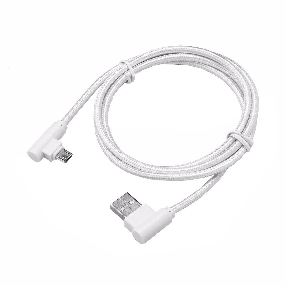 Cablu micro USB 90 Grade, 2.1A, lungime 1m, Alb - eMAG.ro