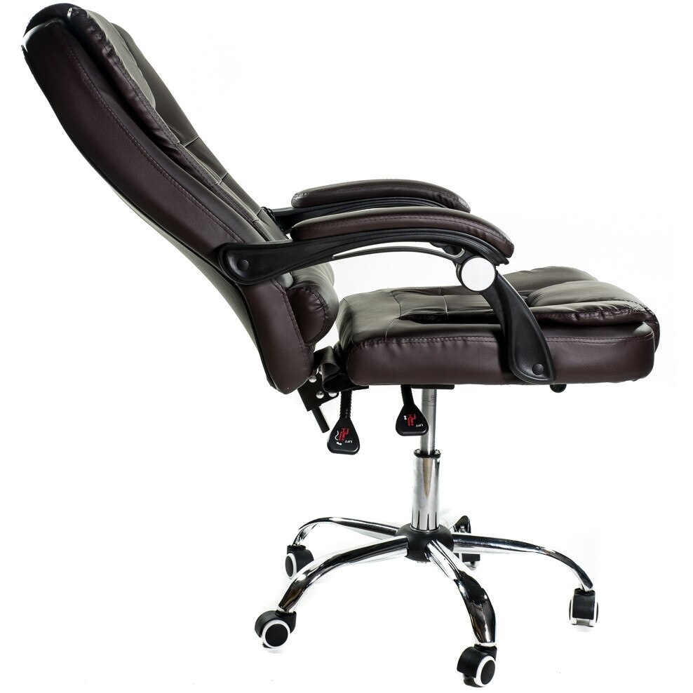 Scaun de birou ergonomic, Elgo, Piele ecologica, Maro inchis - eMAG.ro