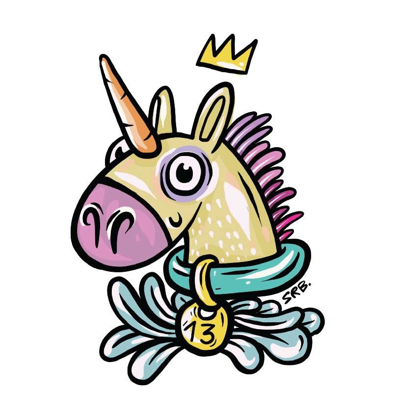 Tatuaje temporare Tatuin, Crowned Unicorn, design by SeReBe, 2 tatuaje ...