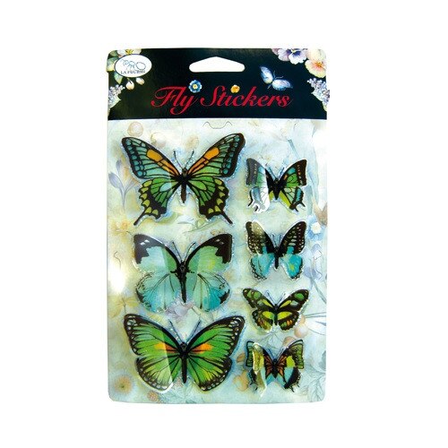 Set 7 stickere 3D - Fluturi verzi - eMAG.ro