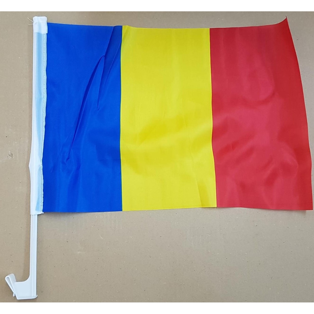 Set 12 Steaguri auto Tricolor 30 cm x 45 cm, ROMANIA / falg / drapel ...