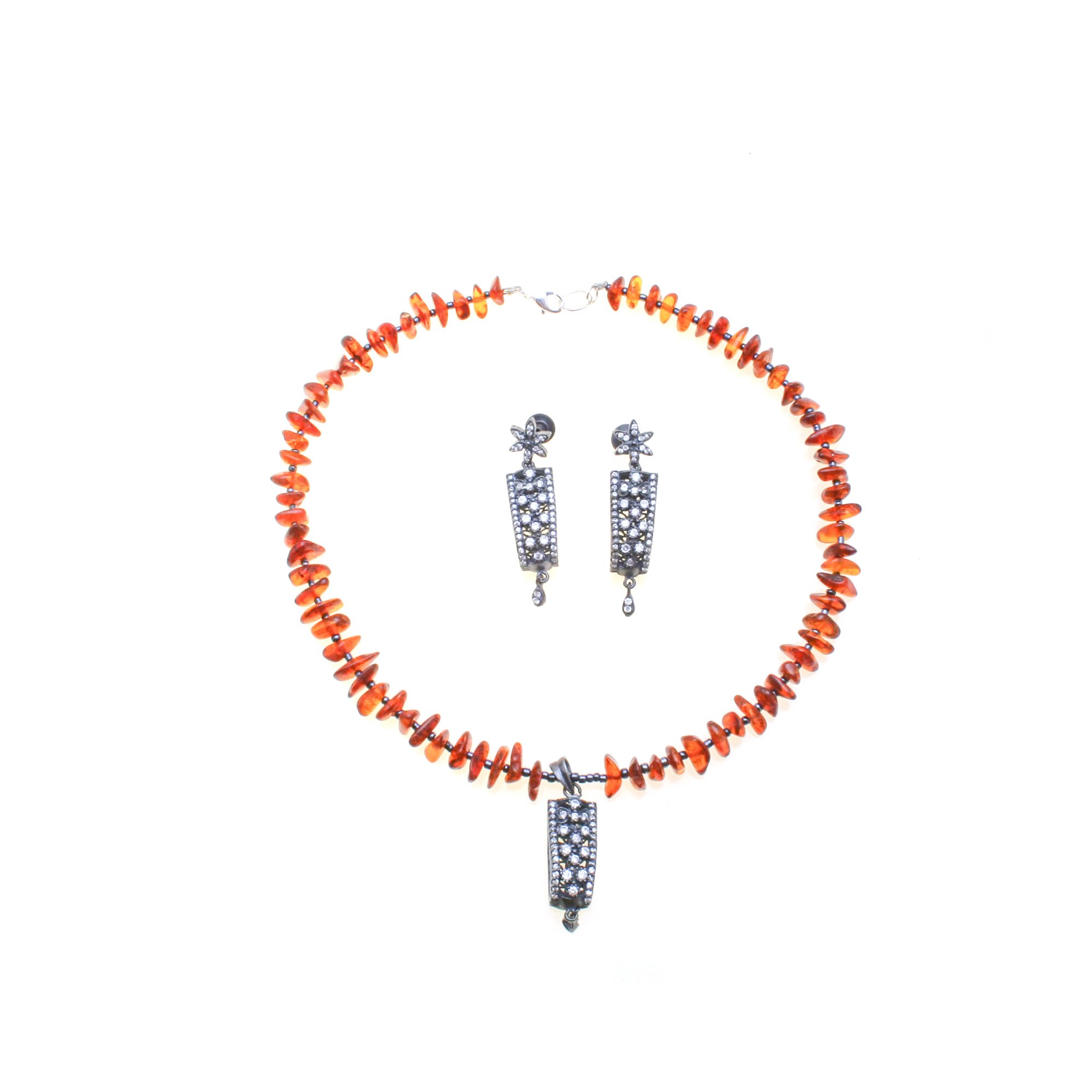 Set Orlov Jewellery compus din colier si cercei stil vintage cu ...