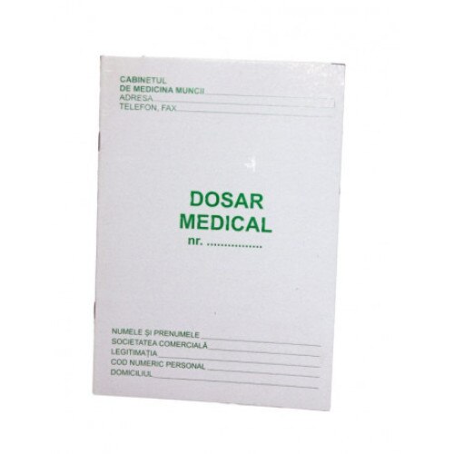Dosar medical medicina muncii,Format A5, 500 buc/set - eMAG.ro