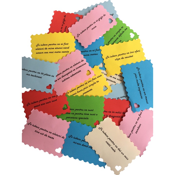 Cutie cadou Gentelo, 50 motive pentru care Te Iubesc, inimioara roz 16 ...