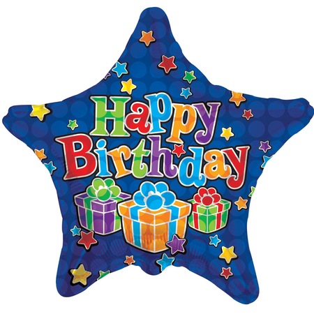 Balon folie ANIVERSARE Happy Birthday STEA, 45 cm - Conver USA 17785 ...