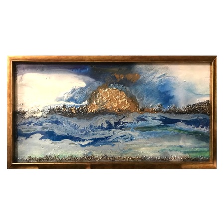 Apus la malul marii,tablou cu apus de soare, Tablou abstract, pictura ...