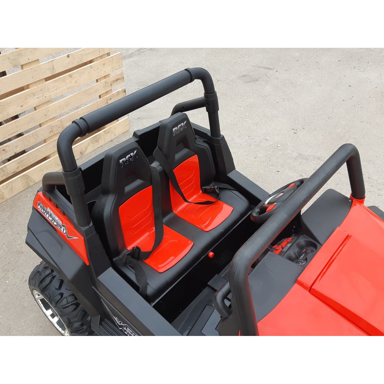 UTV Golf-Kart 4x4, 24V, Scaun Dublu, Bluetooth, EVA Tyre, Rosu - eMAG.ro