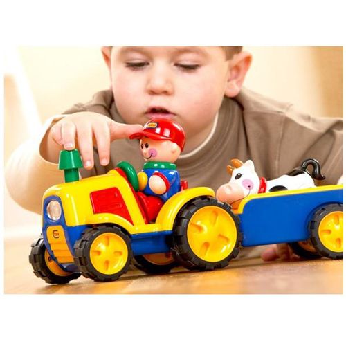 Tolo Toys - Tractor Electronic cu Remorca si Vacuta First Friends - eMAG.ro