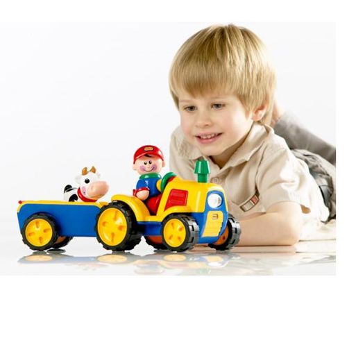 Tolo Toys - Tractor Electronic cu Remorca si Vacuta First Friends - eMAG.ro