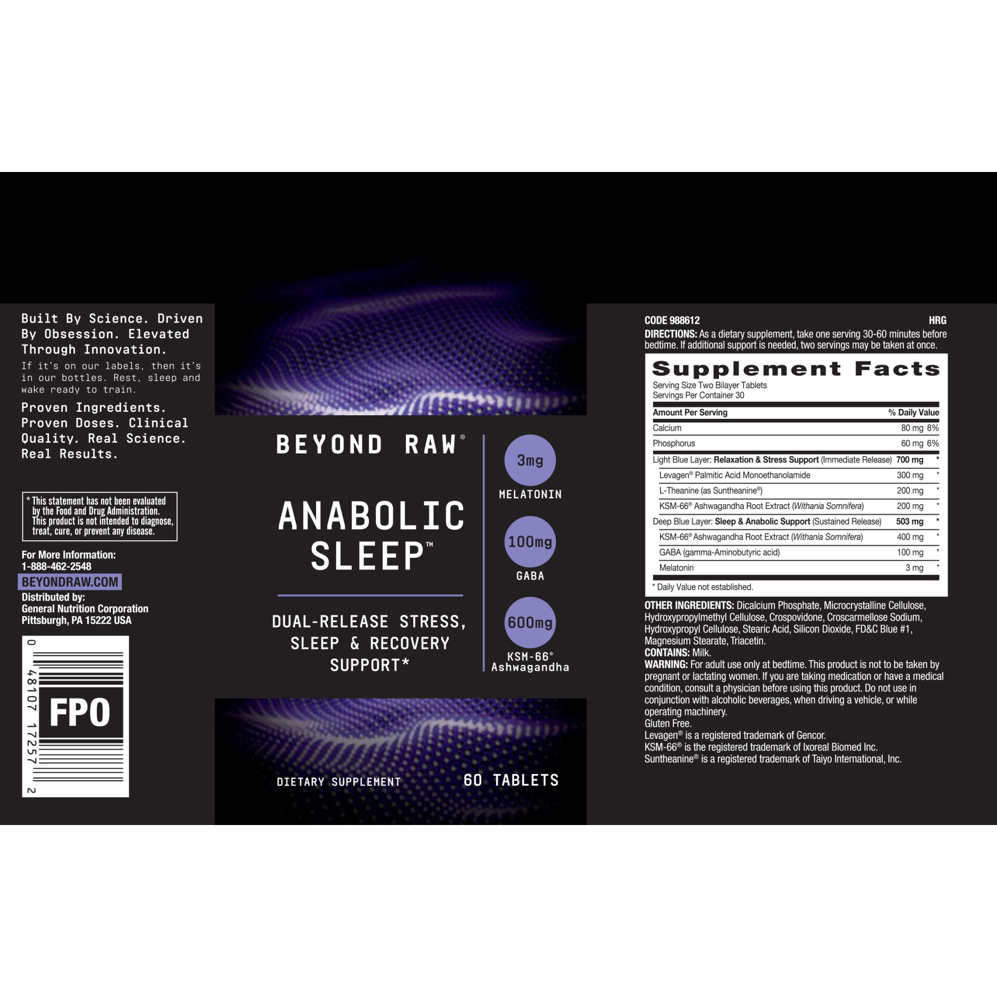 Supliment nutritiv, GNC Beyond Raw Anabolic Sleep, 60 Tablete - eMAG.ro