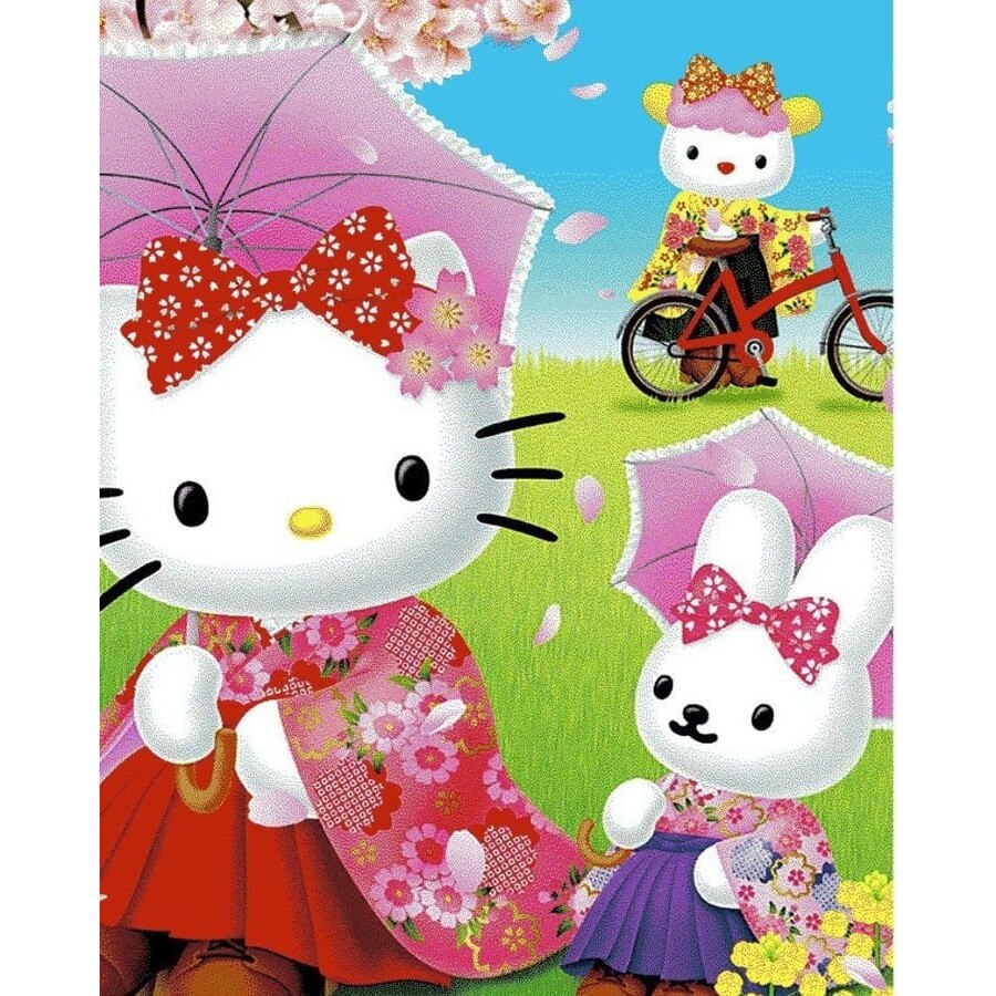 Covor pentru copii Hello Kitty cu umbrela, Multicolor, Disney, 150x225 ...