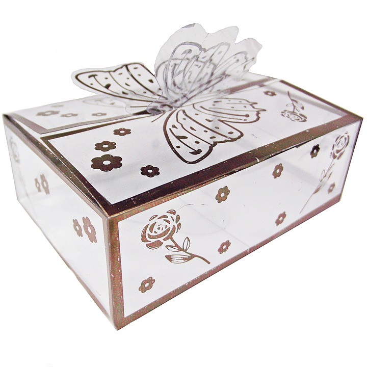 Set Cutii acetofan pvc cu fluturas 9x6.5x3cm maro - 10buc - eMAG.ro