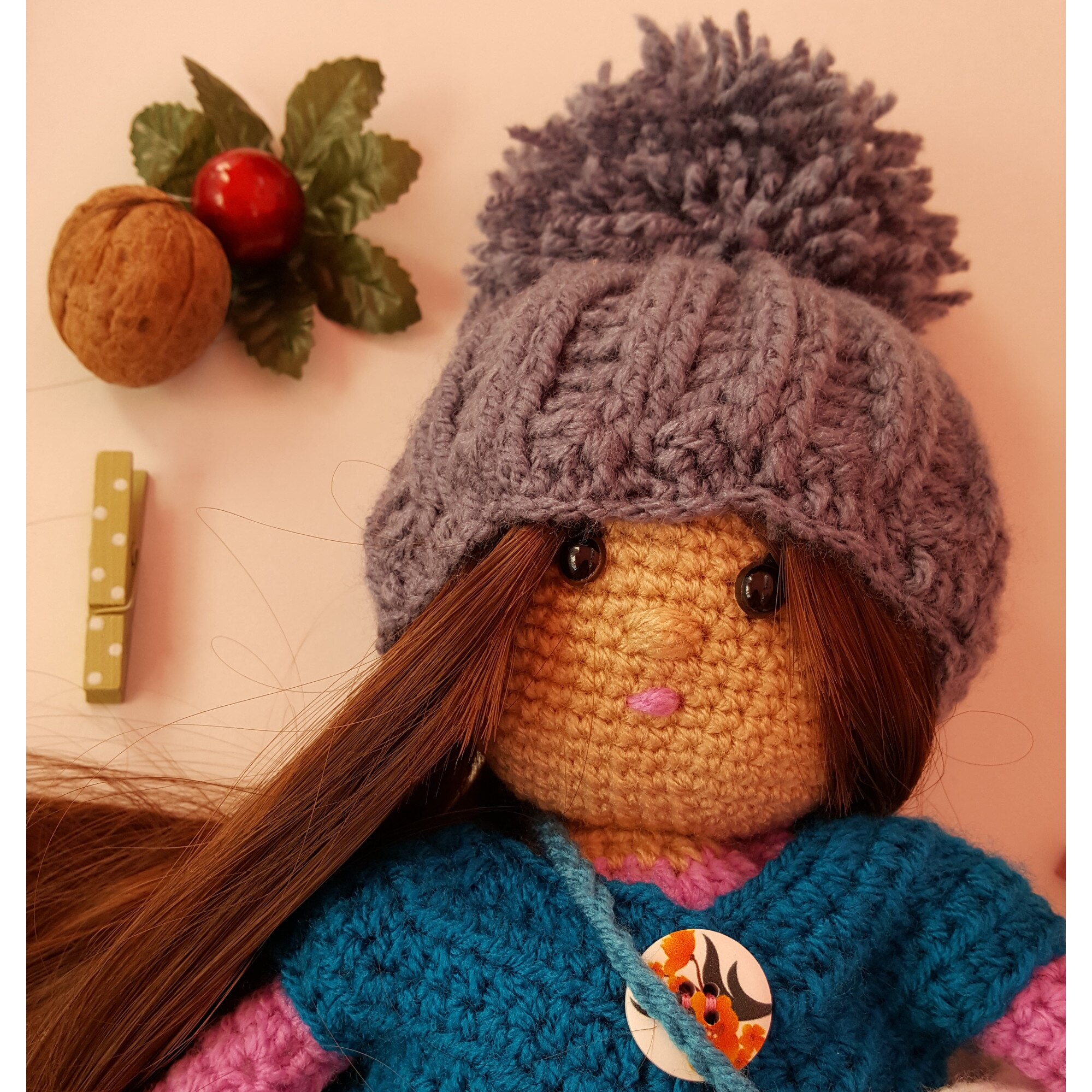 Papusa Molly crosetata handmade de 39 cm - eMAG.ro