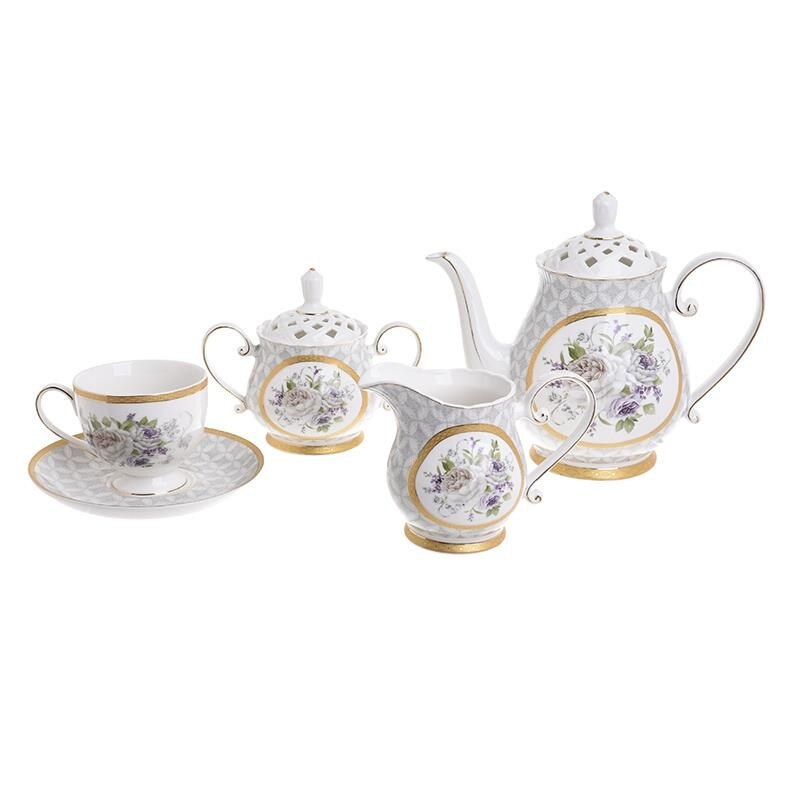 Set ceai, 15 piese, din portelan, Charisma - eMAG.ro