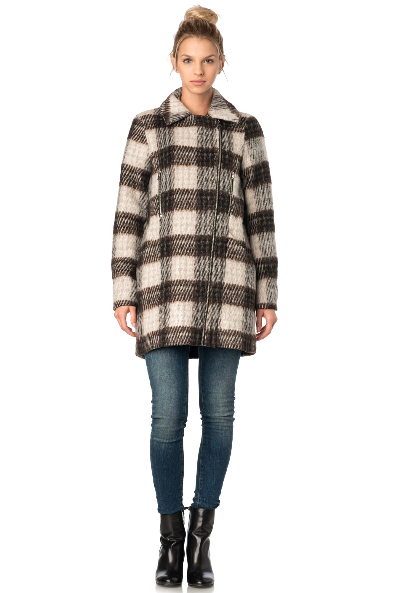 Дамско палто VERO MODA, Каре, Бежово, XS - eMAG.bg