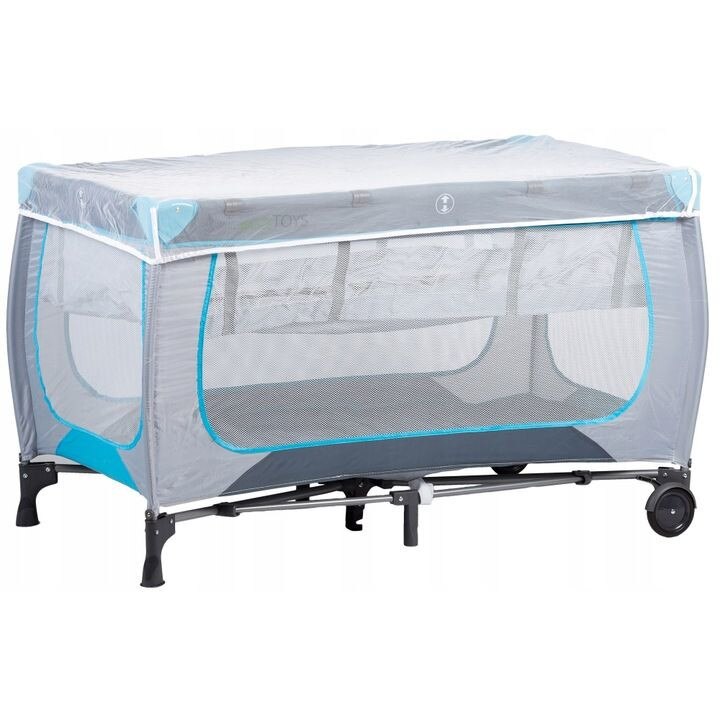 Patut pliant voiaj ultraportabil pentru copii cu 2 nivele si plasa de ...