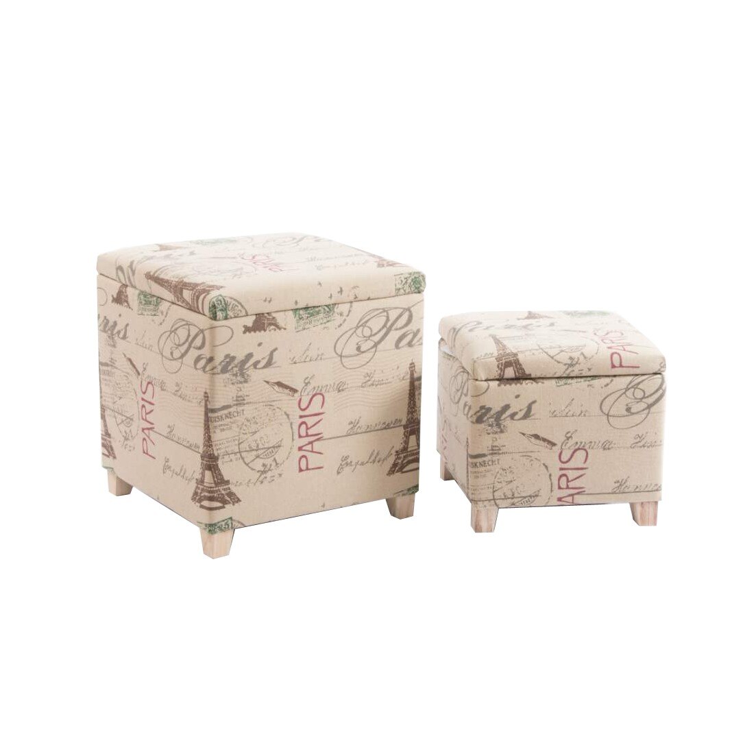 Set taburete cu picioare din lemn pentru depozitare "Paris" - eMAG.ro