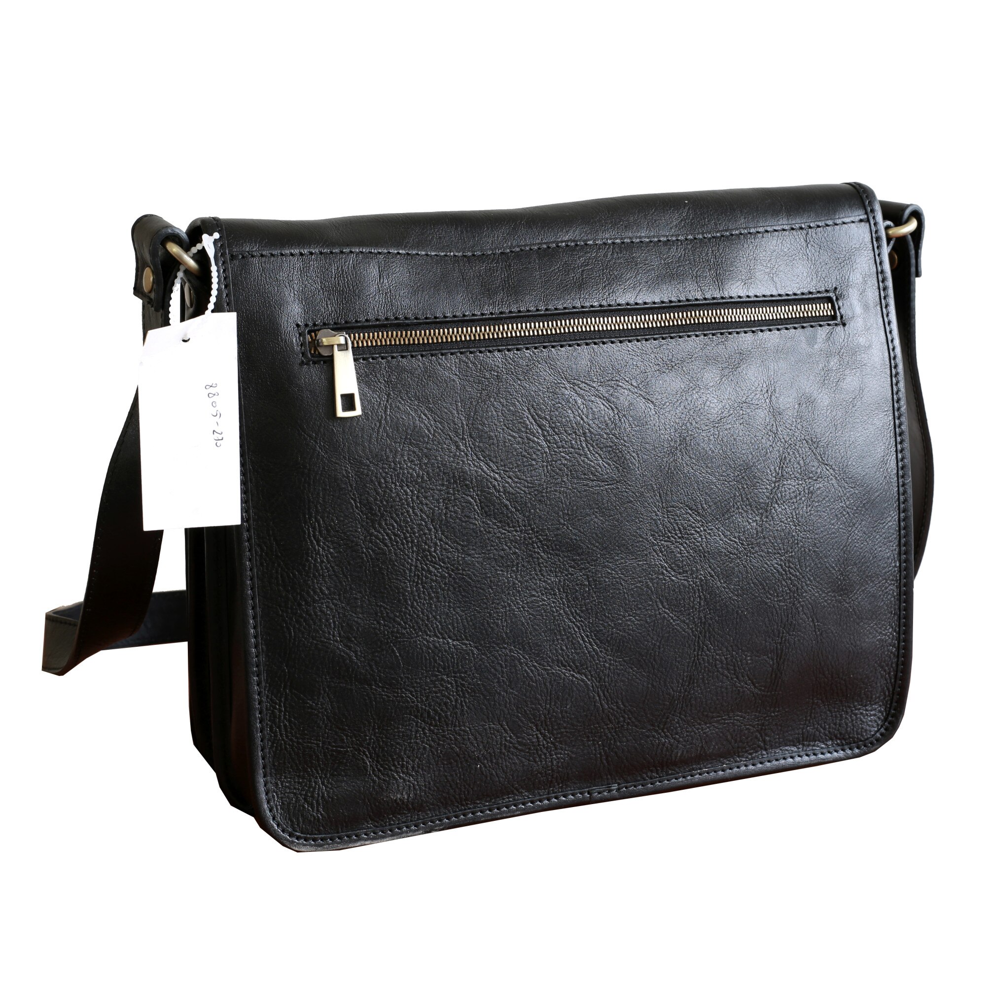 Geanta umar barbati din piele naturala, neagra, G106 - eMAG.ro