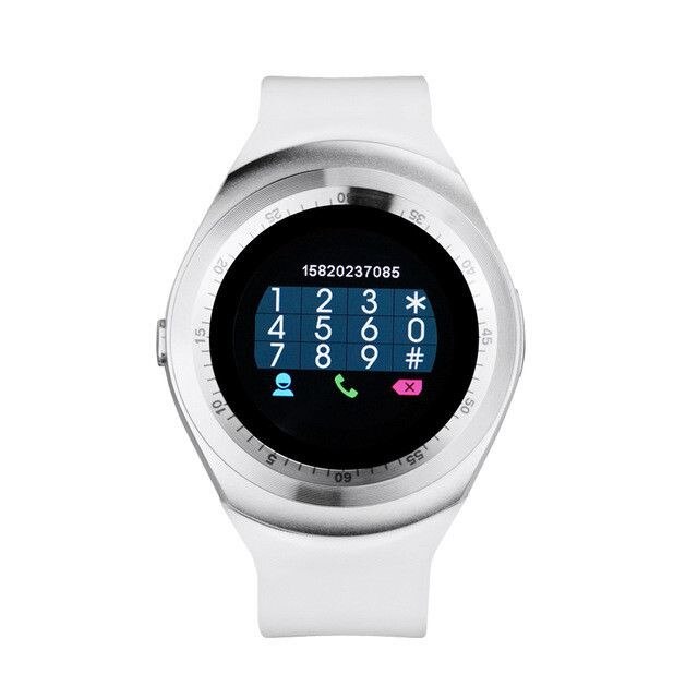 Ceas Smartwatch BigShot Y1, Touchscreen, Bluetooth, Slot SIM, Alb - eMAG.ro