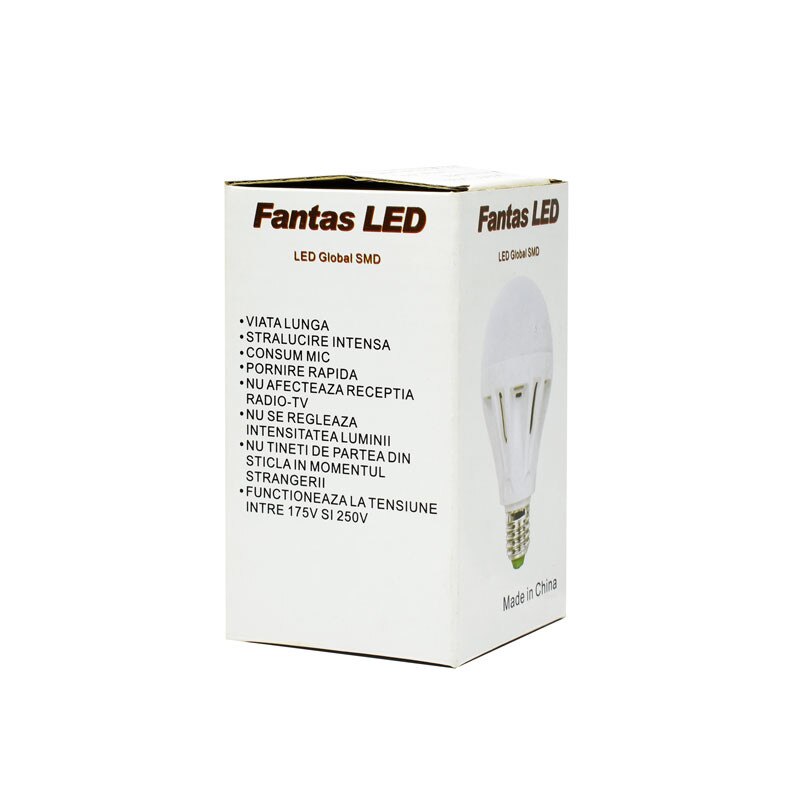 Set 6 becuri LED 7W lumina calda 2700K E27 dulie mare - eMAG.ro