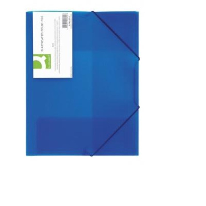 Mapa din plastic cu elastic A4 Q-Connect transparent albastra - eMAG.ro