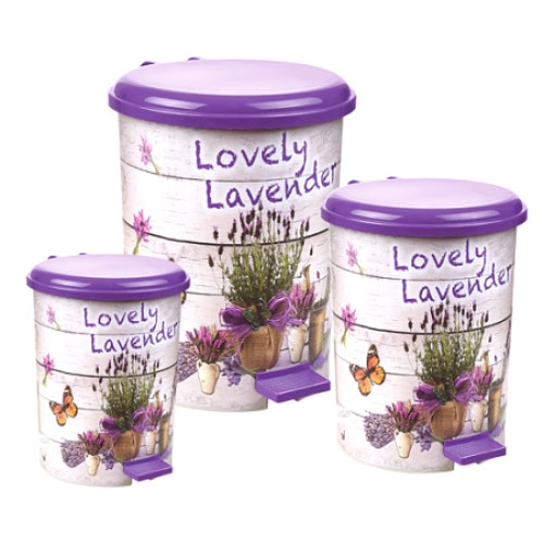 Set 3 bucati cos de gunoi Tuffex Lavanda 7L,13L,22L - eMAG.ro