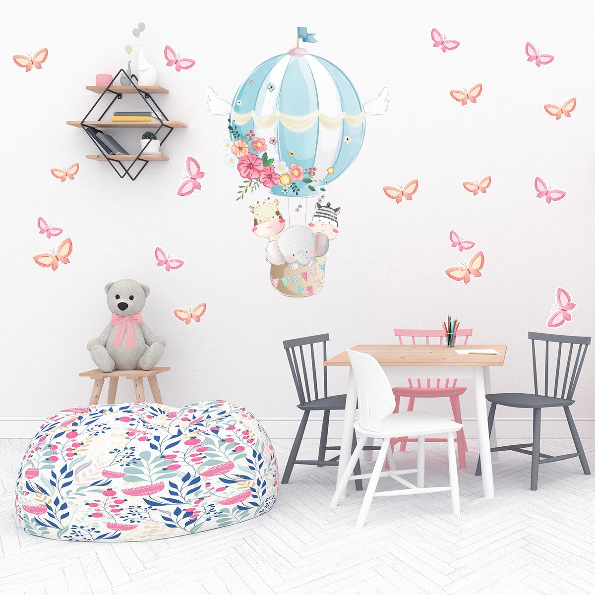 Stickere copii, Balon cu fluturasi, Stickermania, 40x60cm - eMAG.ro