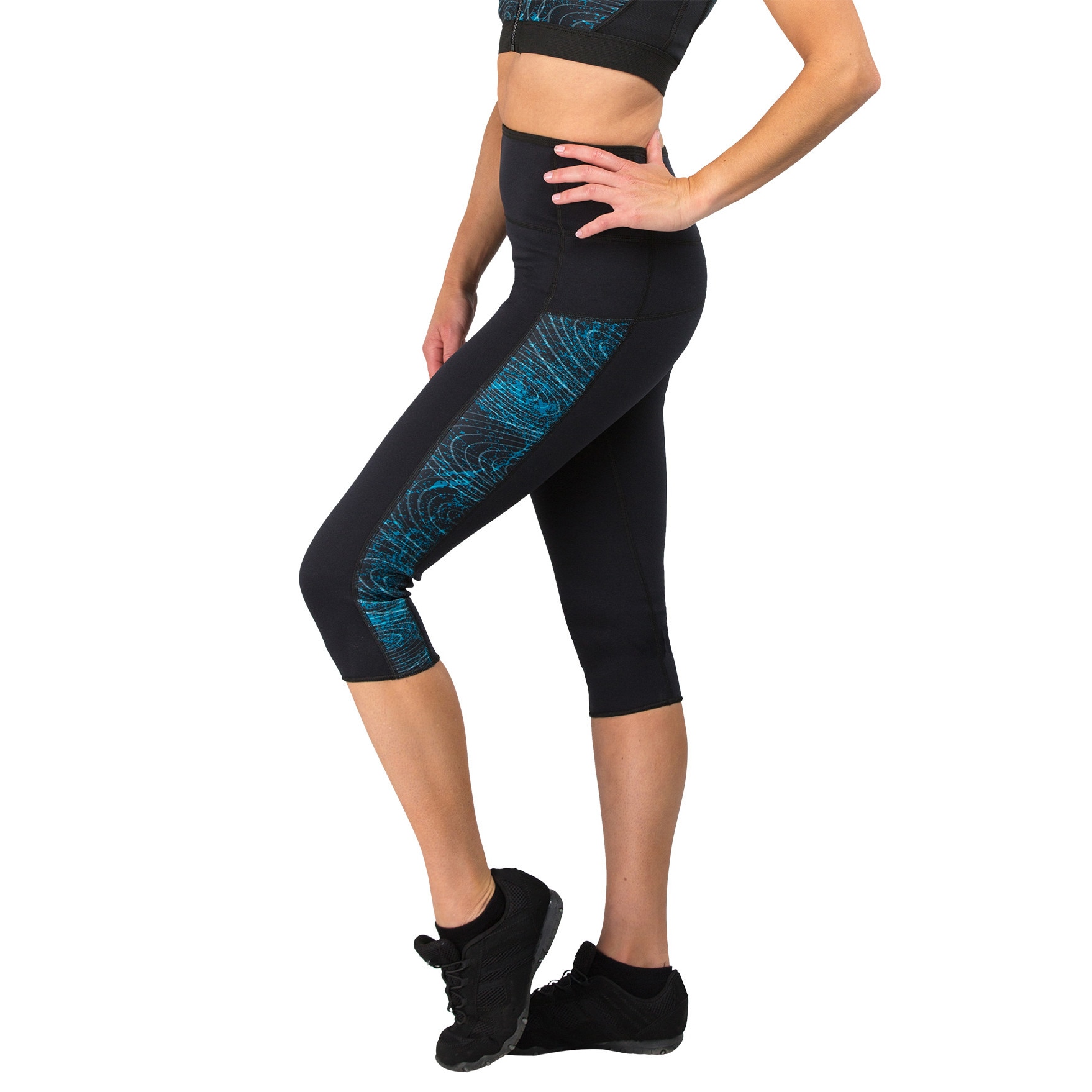 Pantaloni fitness Delfin Spa, capri neopren, Mystic Blue, XL - eMAG.ro