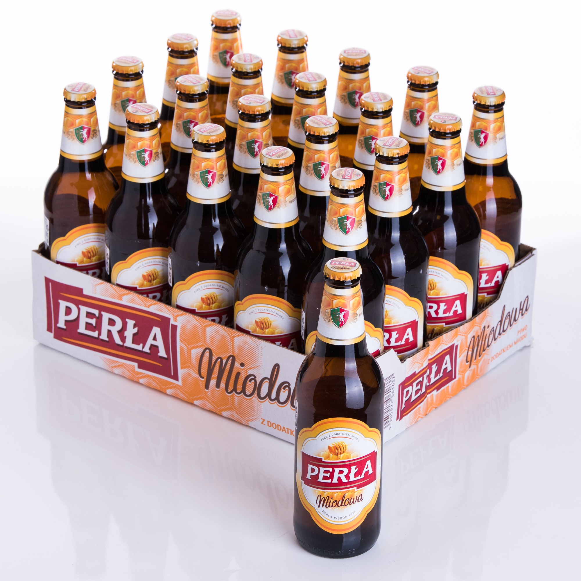 Комплект Бира Перла Миодова с Мед 0.5Л 20 броя/ Perla Miodowa with ...