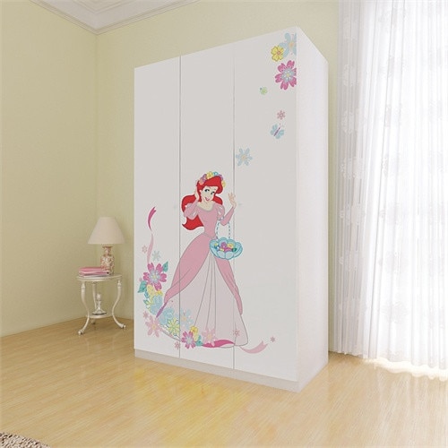 Sifonier copii 3 usi Ariel Roz, 120 x 190 cm, PAL melaminat, Alb - eMAG.ro