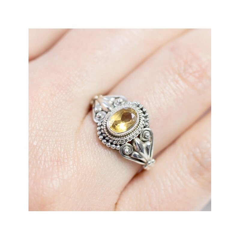 Inel din argint Miya - Citrin, 6 - eMAG.ro