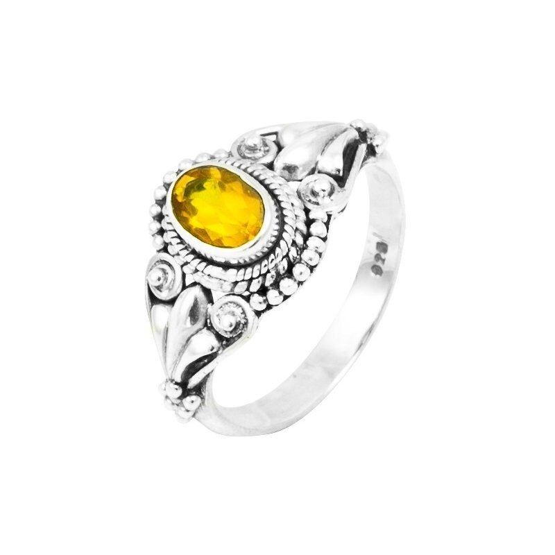 Inel din argint Miya - Citrin, 6 - eMAG.ro