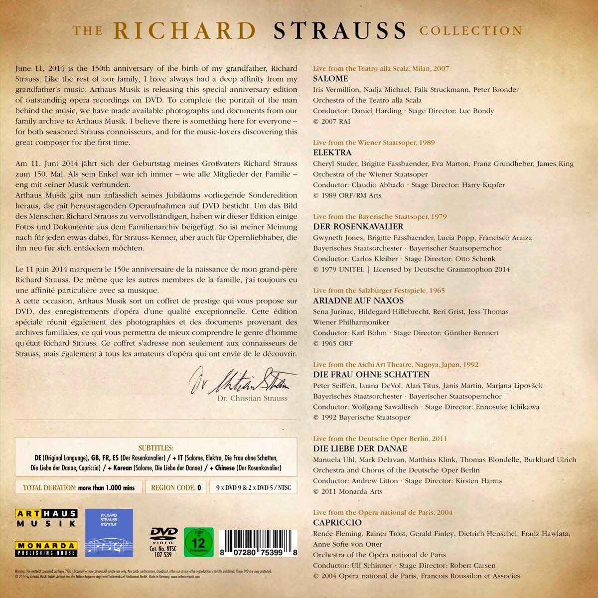 Richard Strauss - Collection -7 Operas - BOX 11 DVD - eMAG.ro