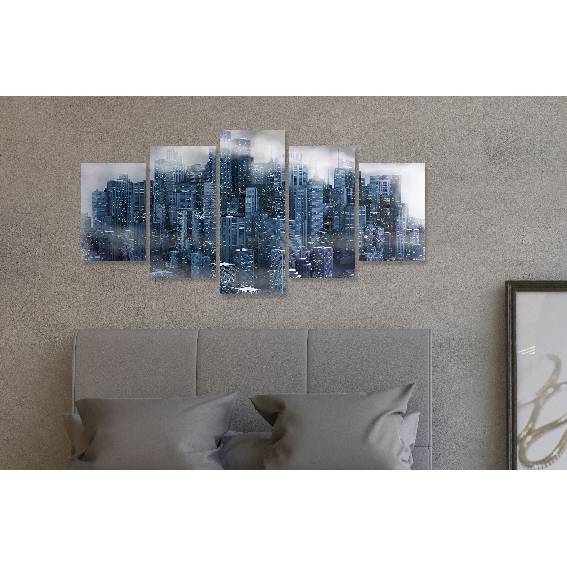 Set Tablouri 5 Piese, Arlata Word Mag, Orase 1121, Rama Lemn,Canvas ...