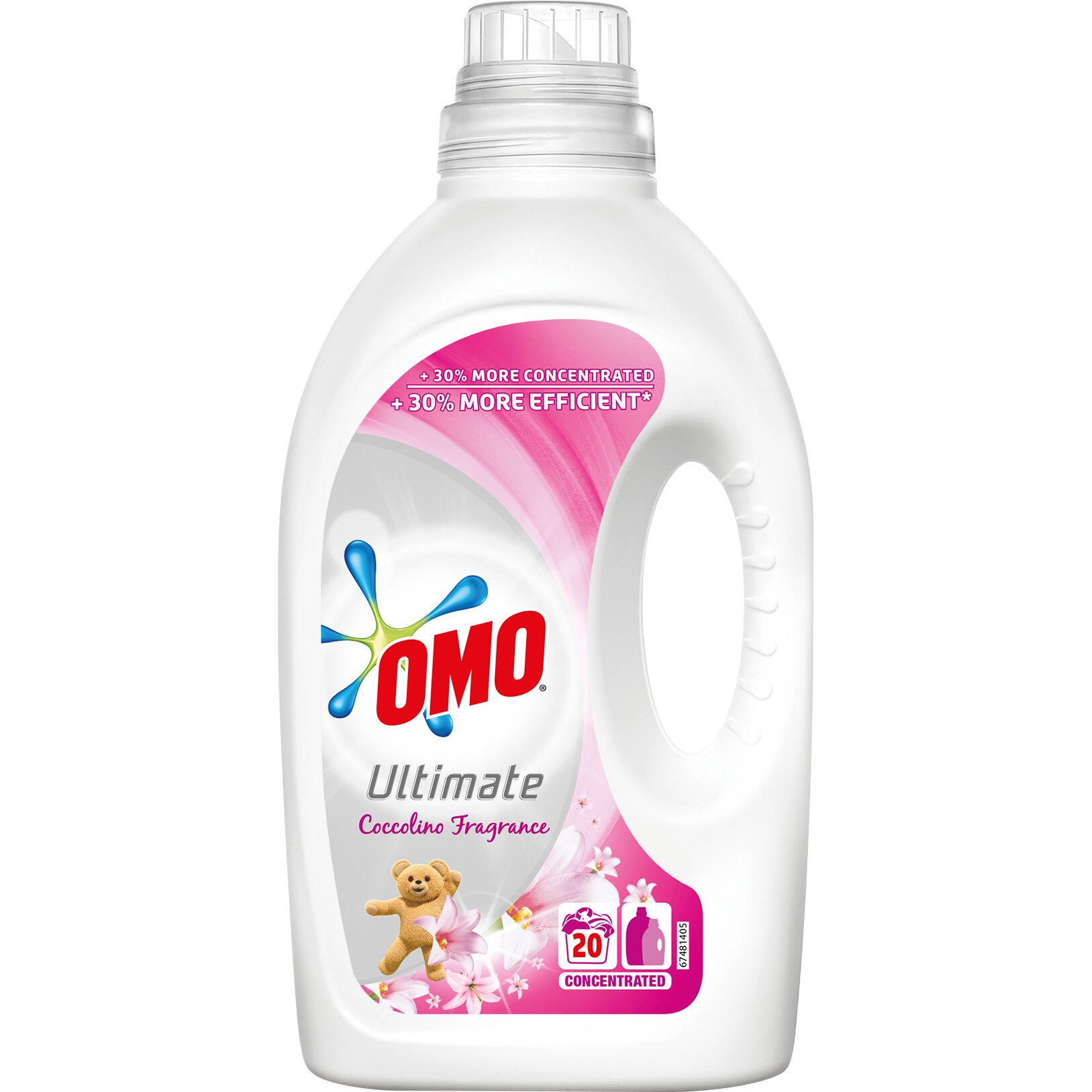 Течен перилен препарат Omo Ultimate Coccolino, 20 изпирания, 1 л + 30% ...