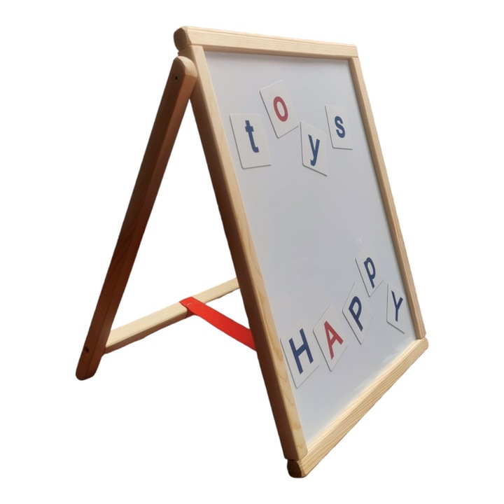 Tabla magnetica de scris cu marker, din lemn, cu litere magnetice ...