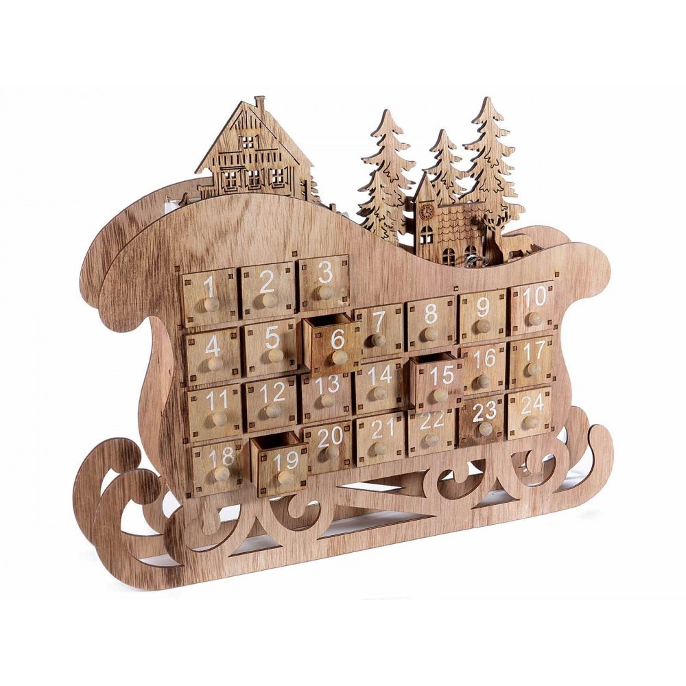 Calendar Advent Sleigh cu led - eMAG.ro
