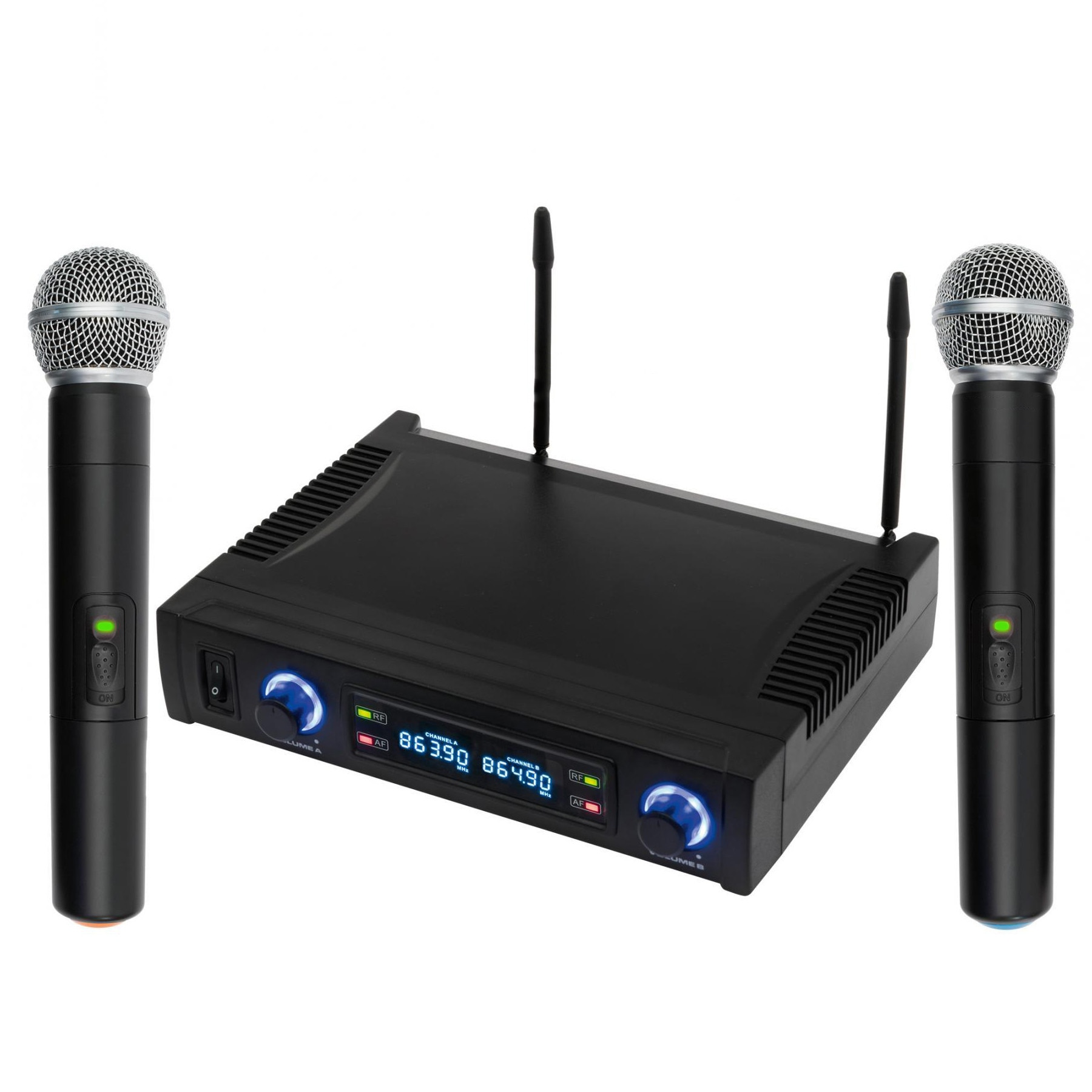 Set 2 microfoane profesionale wireless, 100 m, cu Receiver, Carcasa ...