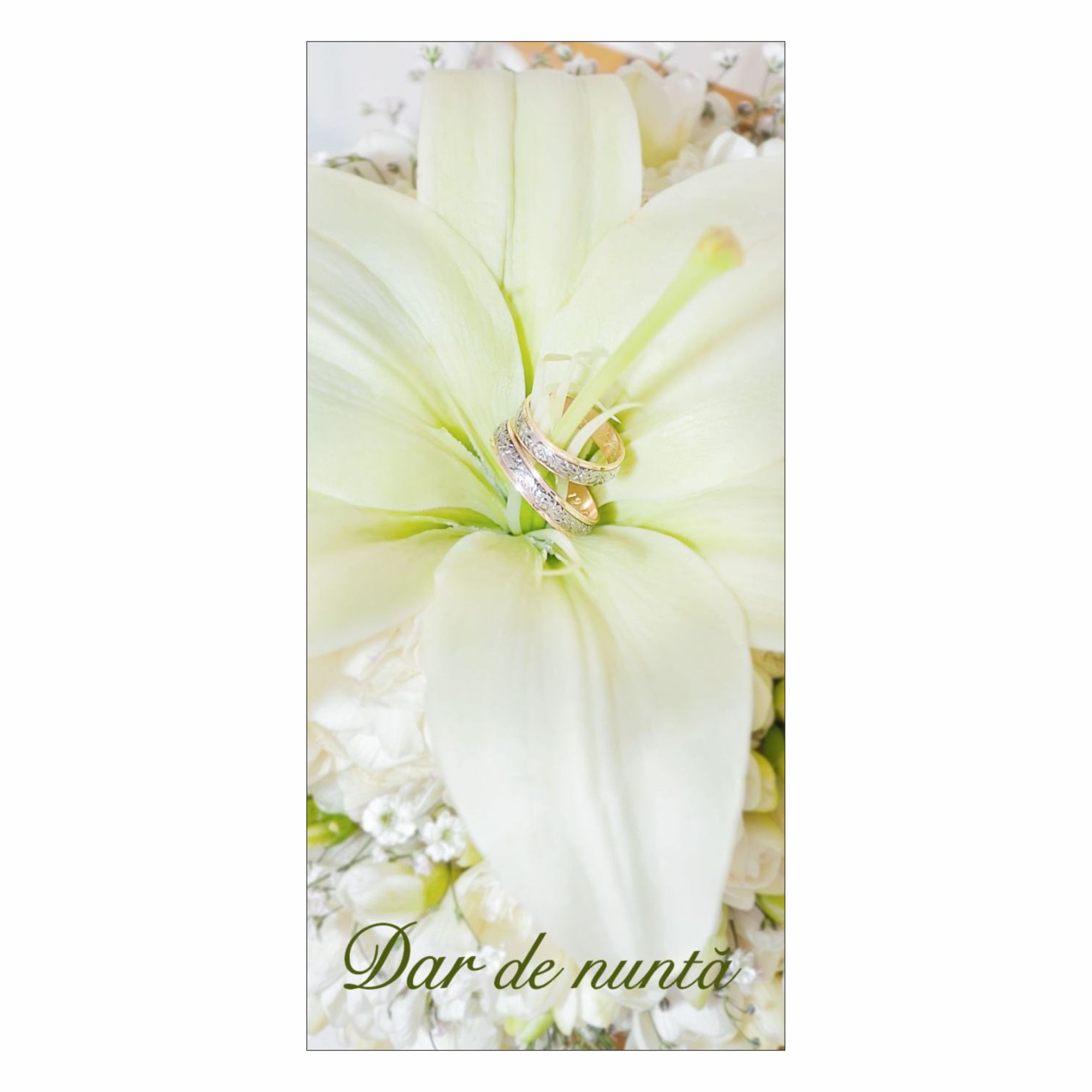 Felicitare cu buzunar - Dar de nunta - crin cu verighete - eMAG.ro