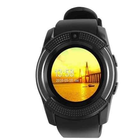 Smartwatch Smart V8 +, Android, Bluetooth, Slot SIM, Negru - eMAG.ro