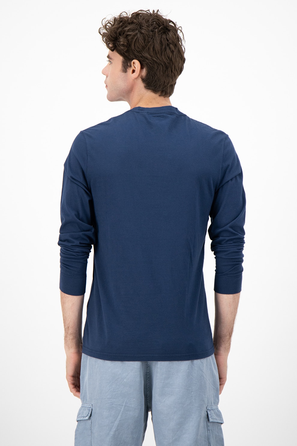 Levi's, Bluza de bumbac cu logo discret, Albastru inchis, Bleumarin, M ...