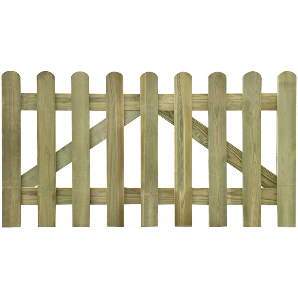 Set de 2 porti din scanduri de lemn tratat, vidaXL, Lemn, 300 x 80 cm ...