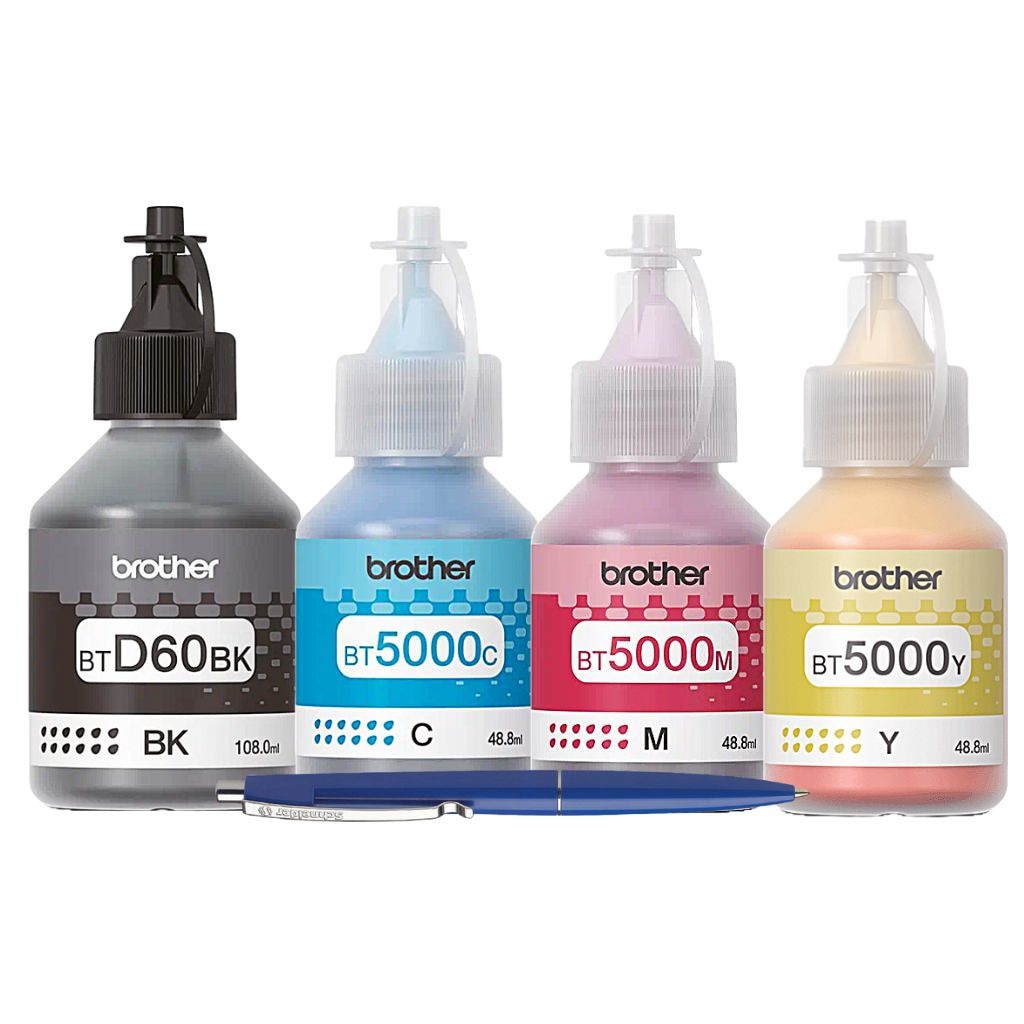 Set Flacoane Cerneala Brother Original 1x BTD60BK Negru, 1x BT5000C Cyan, 1x BT5000M Magenta, 1x ...