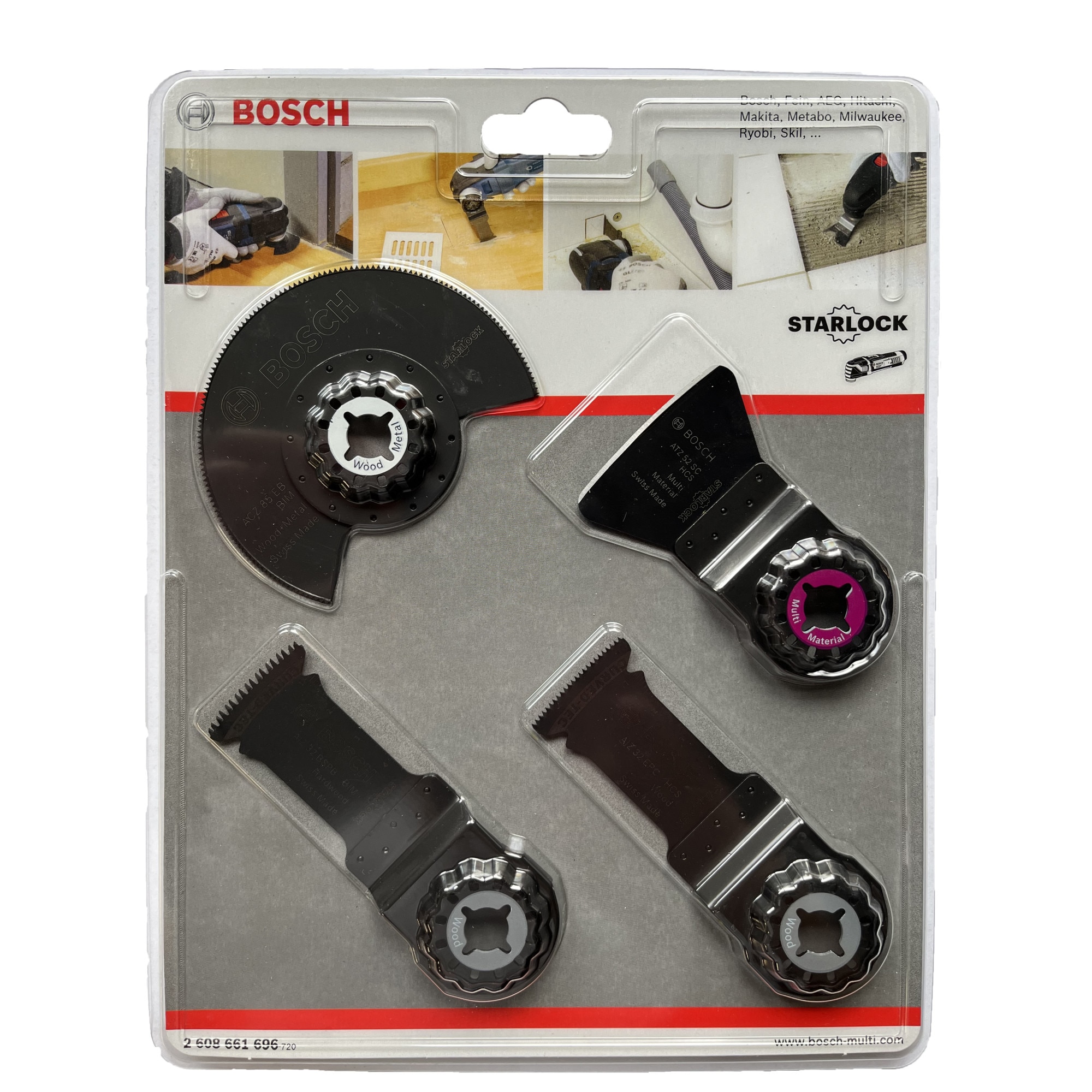 Set 4 panze pentru fierastrau multicutter, Bosch, prindere Starlock, pentru lemn si metal - eMAG.ro