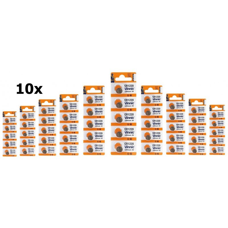 Vinnic CR1220 3V 40mAh baterie plata cu litiu Set 10x Blistere - eMAG.ro