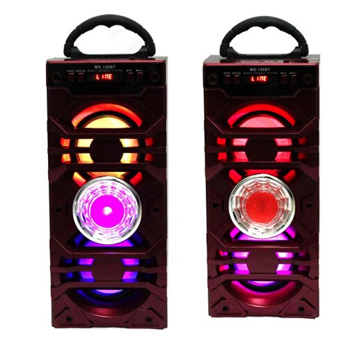 Boxa portabila, Bluetooth, Lumini, Rosu - eMAG.ro